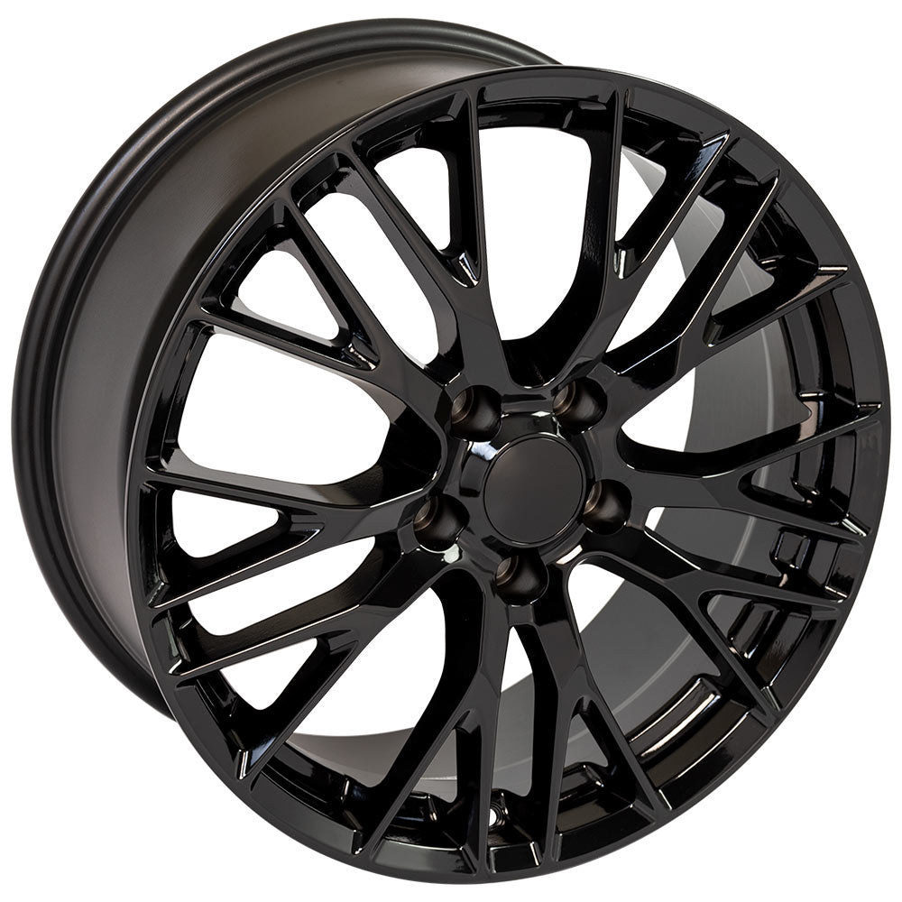 Fits Corvette Wheel - C7 Z06 Rim Style - CV22 19x8.5 Black Corvette Rim – Suncoast Wheels