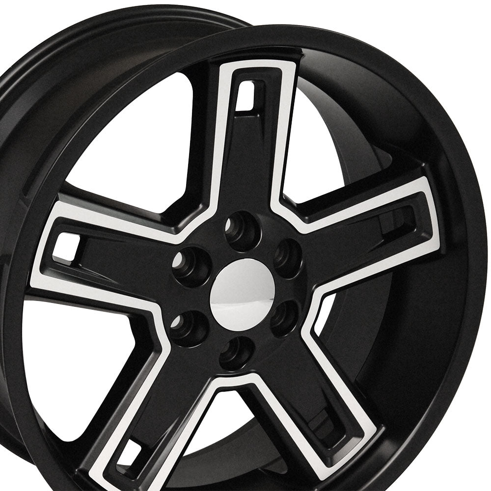 22 Fits Chevrolet - Silverado Deep Dish Wheel Replica - Satin Black ...