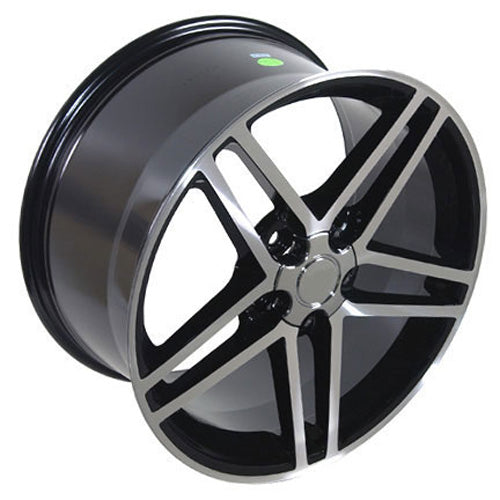 17 Fits Corvette - C6 Z6 Replica Wheel - Black Machd Face 17x9.5 ...